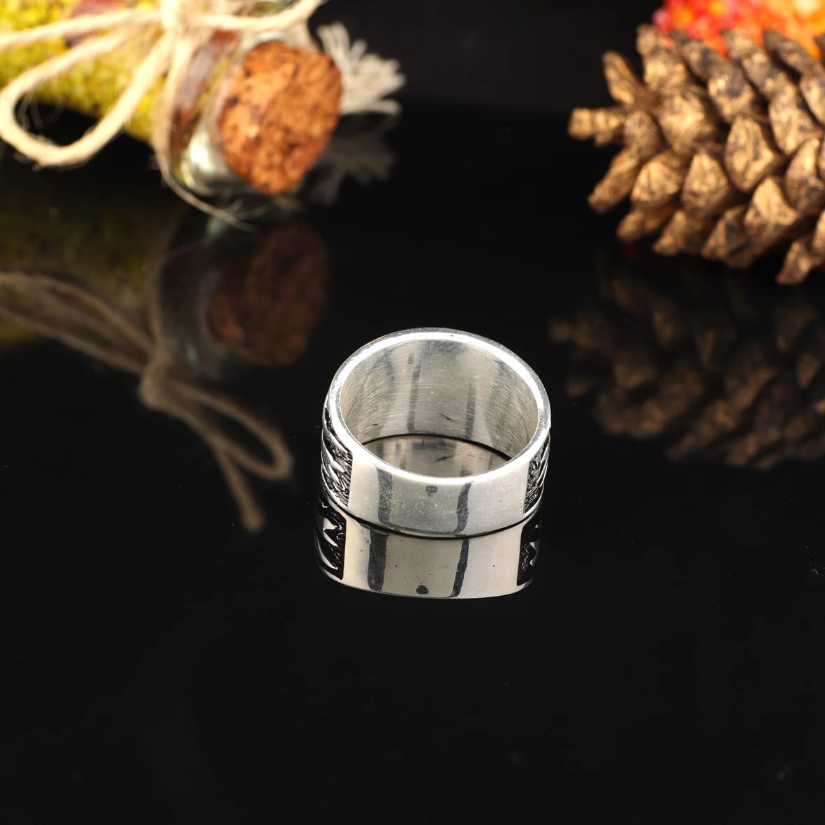 925K Sterling Silver Harley Davidson Ring,Fidget Ring Men,Signet Ring Men, Harley Davidson Ring for Men,Gothic Ring,Gift for Him (11)