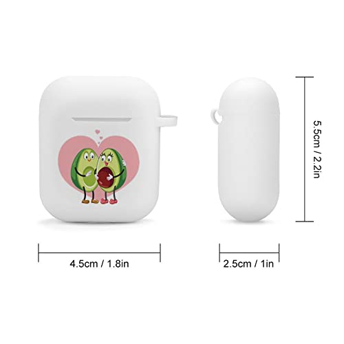 Avocado Family Pregnancy Silicone AirPods Case Protective Cover Compatible with AirPods 2 & 1 with Keychain