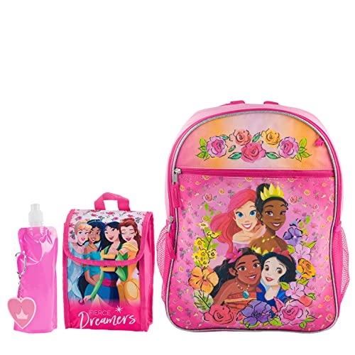 Disney Princess 5 Piece Backpack Set Standard Pink