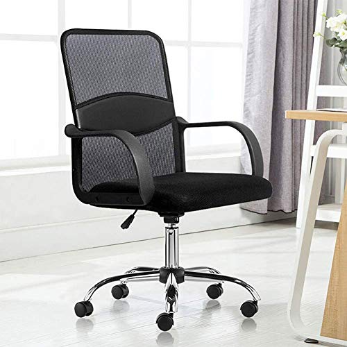 HOUKAI Office Chair Black,Ergonomic Desk Chair with Armrest Computer Chair with Lumbar Support Mid Back Home Office Swivel Mesh Chair (Color : D)