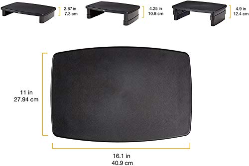 Amazon Basics Adjustable Computer Monitor Stand Riser, 5-Pack