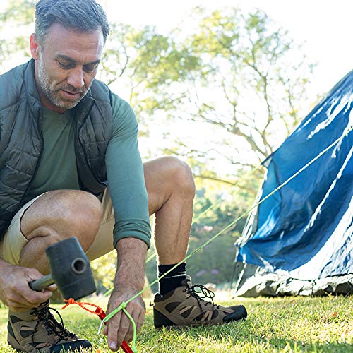ACENILEN 6 Pack Reflective Guyline and 10 Pack Tent Stakes, Camping & Hiking Tent Accessories