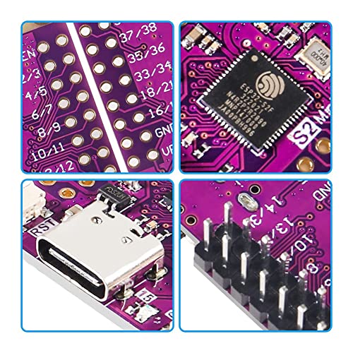 ATOZS 4Pcs S2 Mini Development Board WiFi Development Board ESP32-S2FN4R2 ESP32-S2 4MB Flash 2MB PSRAM MicroPython