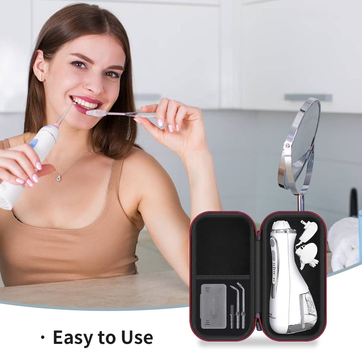 HESPLUS Hard Travel Case for Waterpik Cordless Advanced Water Flosser Professional Water Flosser Nano Sonic Toothbrush WP-560 WP-562 WP-563 WP-567 WP-569 WP-450 WP-440 WP-565W/WP-565C