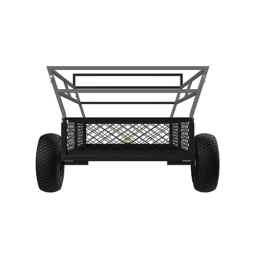Gorilla Rugged Outdoor ATV Trailer with 1400 Pound Capacity, Removable Sides, and 3-in-1 Tailgate for Hauling Large Loads, Black