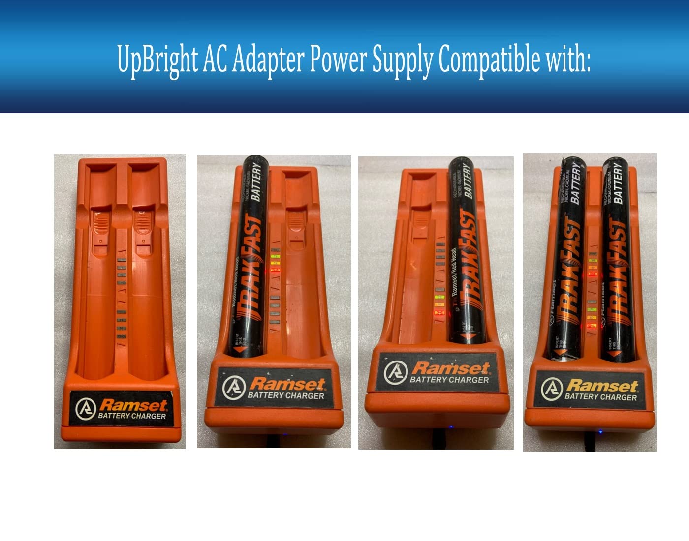 UpBright 12V AC/DC Adapter Compatible with ITW Ramset Red Head B0022 B0021 6V Battery Charger P/N B0020 Trakfast 2HNW2 TTRY TF T3 SA48-42A SA4B-42A RedHead Powder Fastening Systems 1A Power Supply PSU