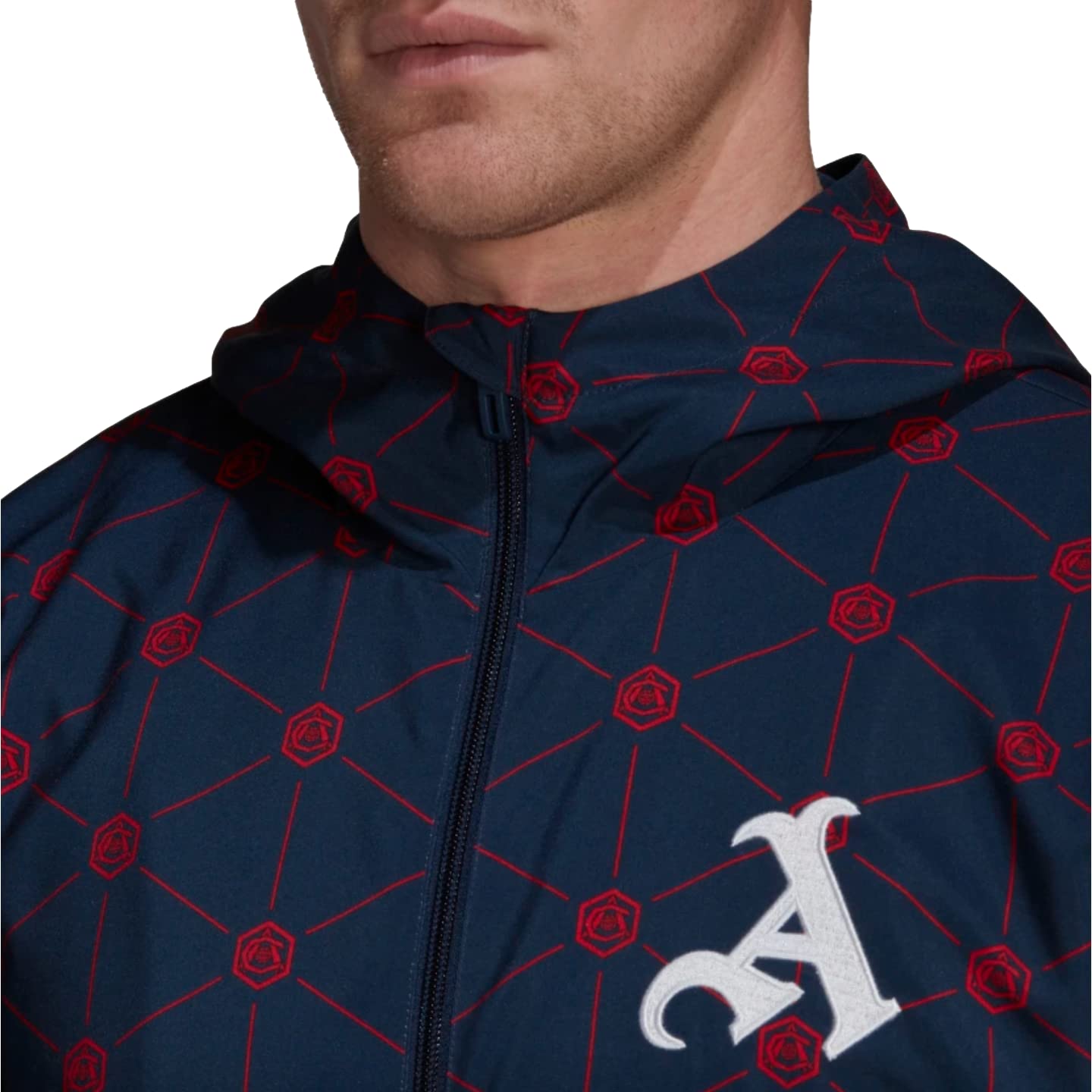 adidas Men's Soccer Arsenal Q2 Windbreaker Jacket (as1, alpha, x_l, regular, regular, X-Large)