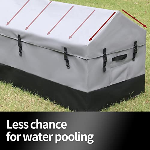 dapai Outdoor Storage box, 172 Gallons Capacity Waterproof Portable Deck Box for Gardening Tools, Seat Cushions,and Other Accessories. Grey & Black