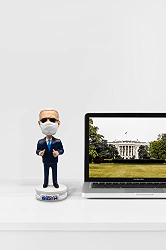 Political Satire Biden Bobblehead - Joe Biden Merchandise 2020 with Face Cover & Aviators - Funny Custom Bobblehead Joe Biden Gifts for Liberals, Democrats - Handmade Biden Decorations - 7.5" Tall