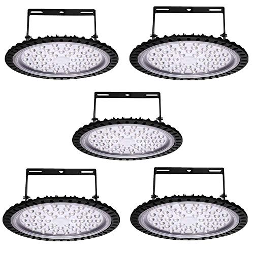 UFO LED High Bay Light, 6000-6500K, IP54, Waterproof Dust Proof, Warehouse LED Lights High Bay Lighting for Garage, Factory, Gymnasium, Basement, Parking(Newest Design )… (200W) (5 pcs)