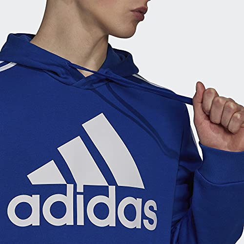 adidas Men's Standard 3-Stripes Fleece Hooded Sweatshirt, Team Royal Blue/White, 4X-Large
