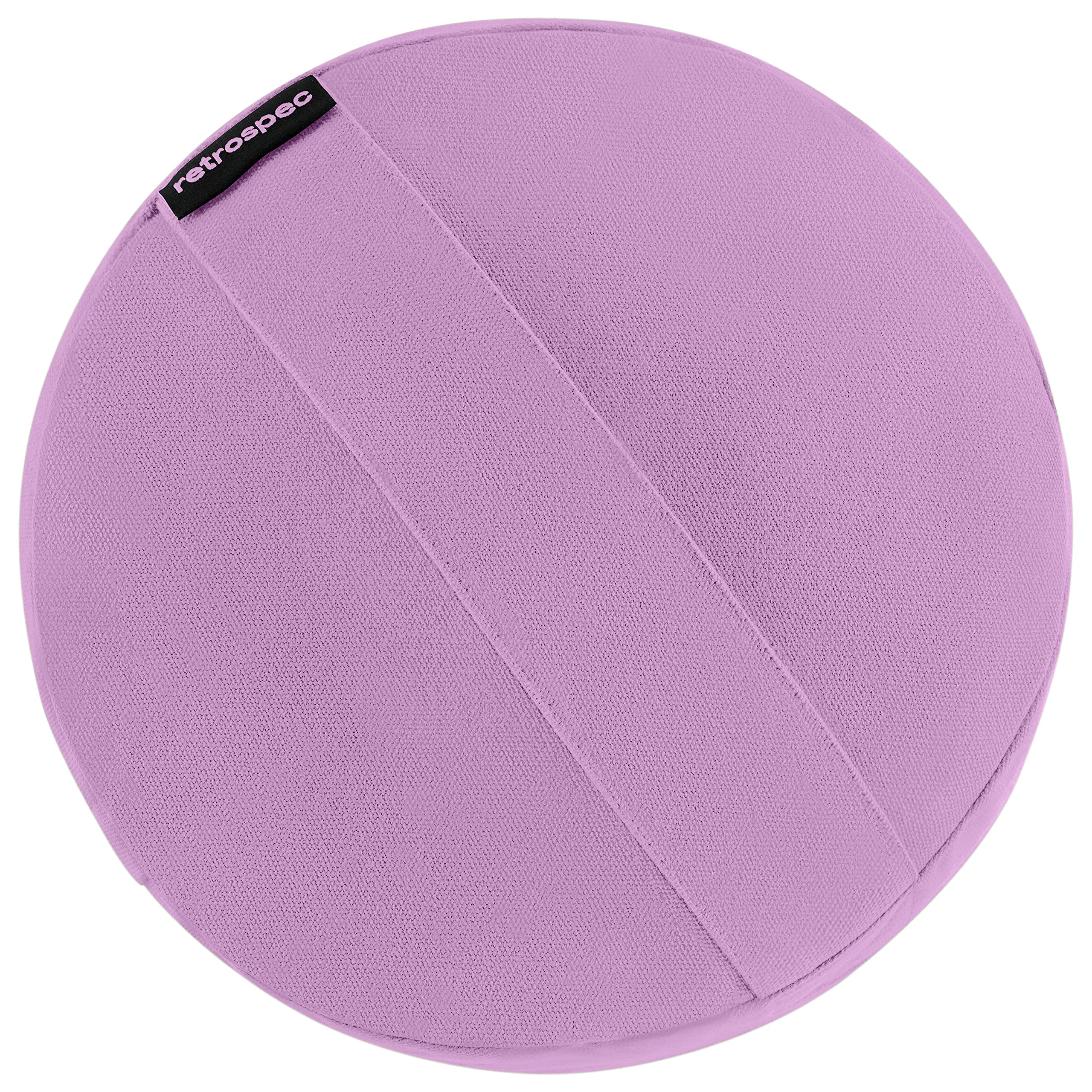 Retrospec Sequoia Yoga Bolster Pillow - Meditation Cushion for Yoga Practices - Includes Machine Washable 100% Cotton Cover & Durable Carry Handle; Round, Wisteria
