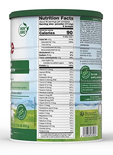Holle Non-GMO - European Whole Goat Milk Toddler Drink - with DHA for Healthy Brain Development - 1 Year & Up