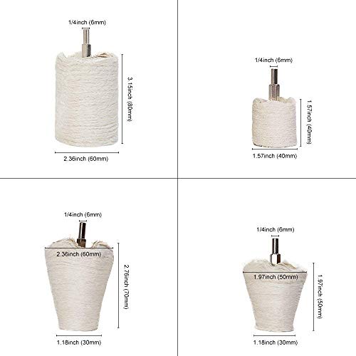 ANWTOTU Polishing Buffing Wheel for Drill - 8Pcs, Polishing Wheel Kit with 1/4 inches Hex Shafts for Manifold/Aluminum/Stainless Steel/Chrome