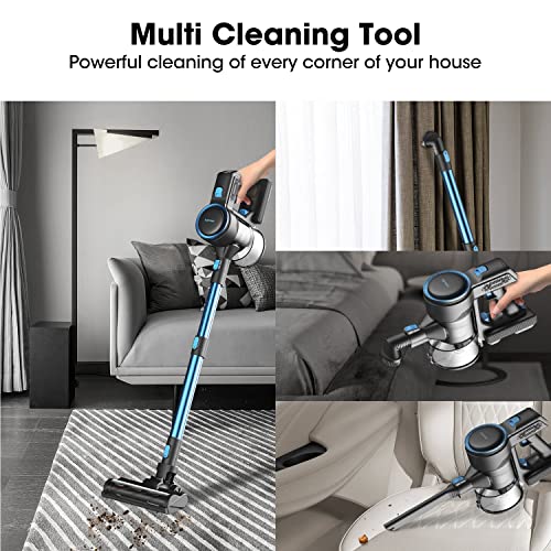 HAIMEEC Cordless Vacuum Cleaner, 6 in 1 Lightweight Stick Vacuum with 24Kpa Powerful Suction 250W Brushless Motor for Pet Hair Carpet Hard Floor Max 50Min Runtime LED Digital Touch Screen,C2