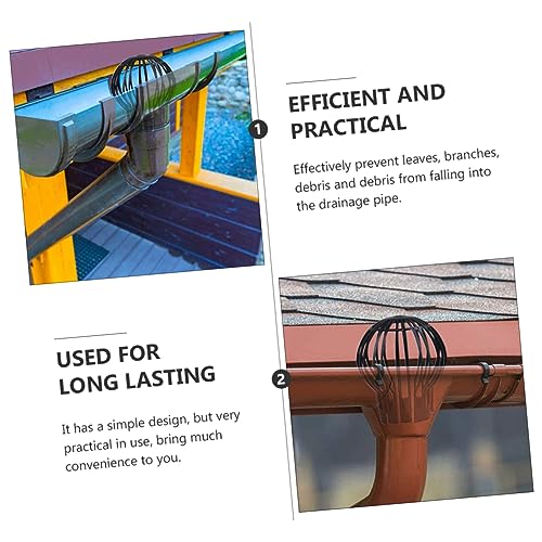 DOITOOL 2 Pcs Eaves Filter Cover Plastic Funnel Round Balloons Plastic Balloons Downpipe Leaf Guard Downspout Guard Rain Gutter Screens Drainage Pipe Strainer Cover Roof Downpipe Strainers