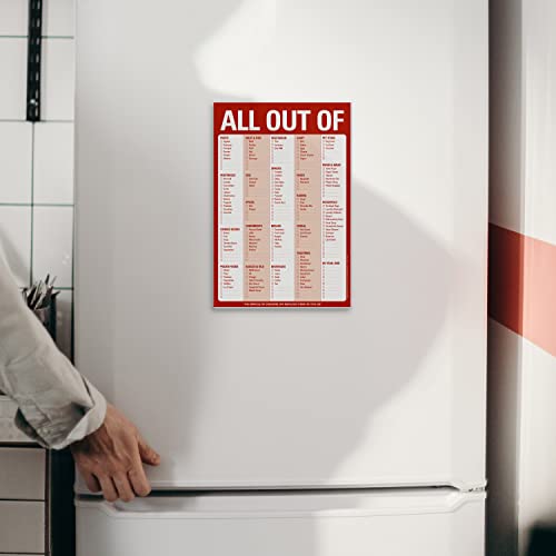 Knock Knock All Out Of Grocery List Pad (Red / Original) - All Out of Pad List & Magnetic Note Pad With Magnet, 6 x 9-inches
