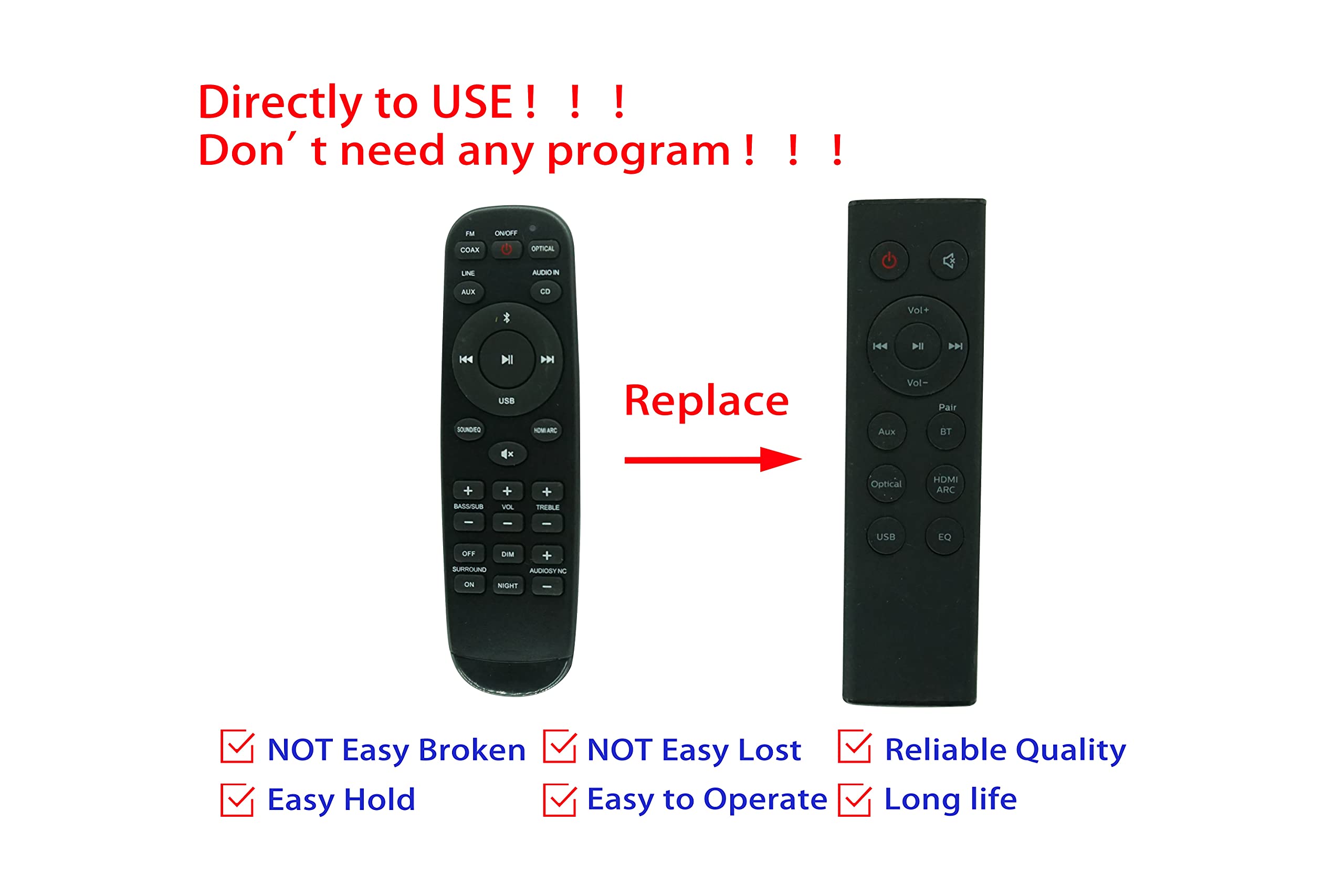 HCDZ Replacement Remote Control for Philips HTL3310 HTL3310/37 HTL3310/98 HTL3310B HTL3310B/12 HTL3310B/F7 HTL3320B Soundbar Sound Bar Audio Speaker