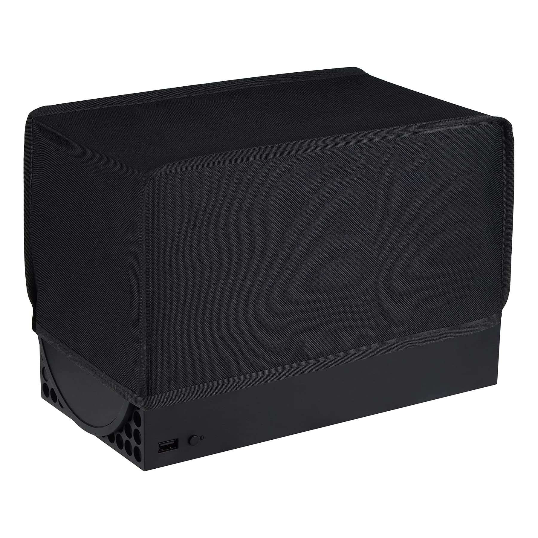 PlayVital Black Nylon Horizontal Dust Cover for Xbox Series X Console, Soft Neat Lining Dust Guard, Anti Scratch Waterproof Cover Sleeve for Xbox Series X Console