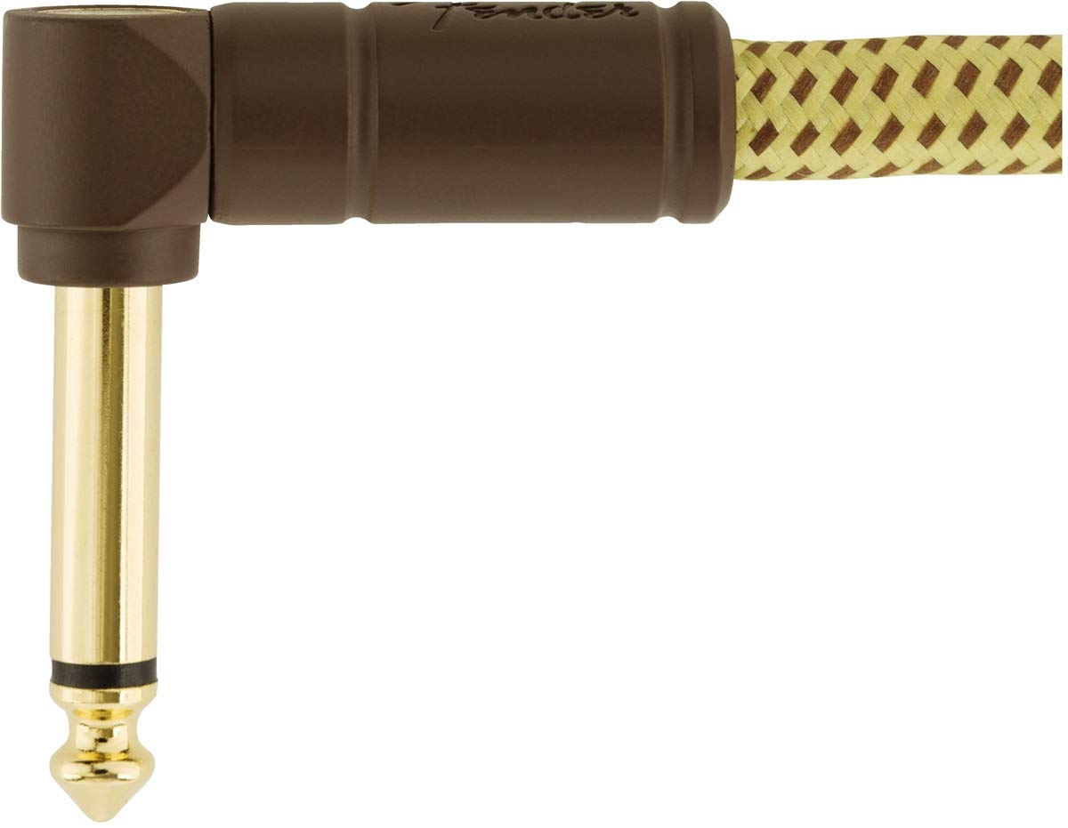 Fender Deluxe Series Instrument Cables, Straight/Angle, Black Tweed and Tweed, 15ft