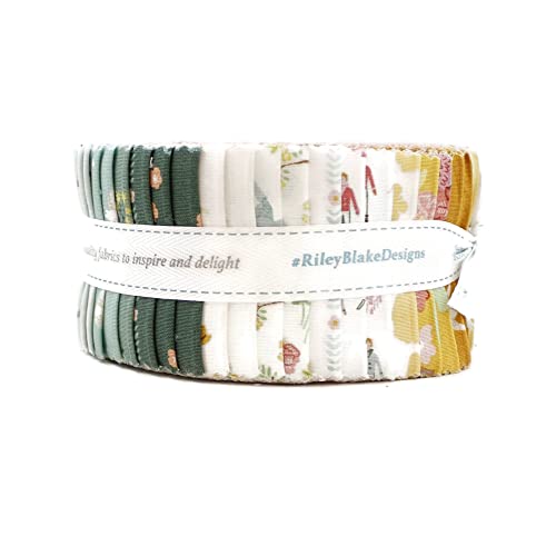 Citrus & Mint Designs Emma Rolie Polie 40 2.5-inch Strips Jelly Roll Riley Blake Designs RP-12210-40