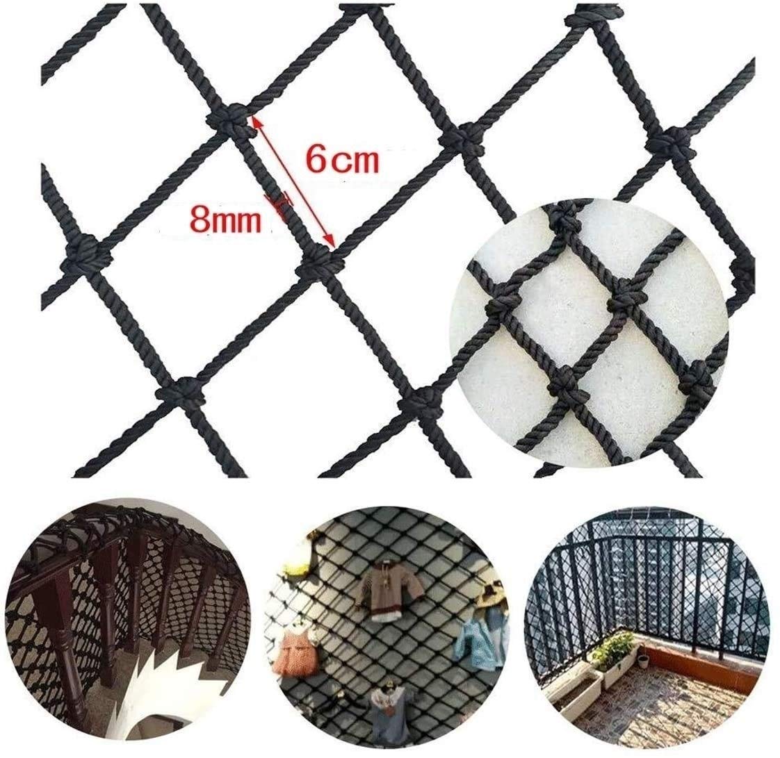 RZM Kids Safety Net Black, Climbing Frames Rope Net Children's Balcony Stair Railing Protective Net Pets Fence Anti-Falling Net Anti-Aging Child Safety Netting for Balcony (Size : 1 * 5m(3 * 16ft))