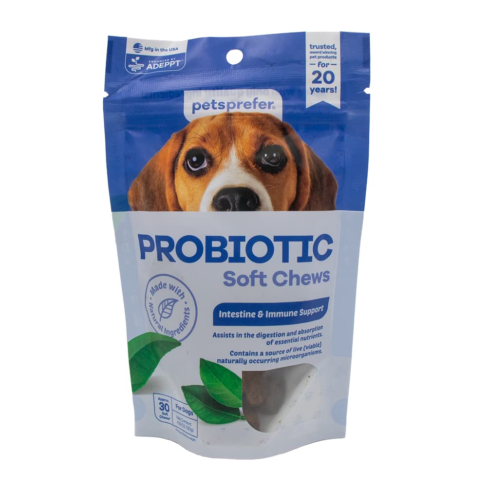 Generic PetsPrefer Probiotic Soft Chews for Dogs with 6 Probiotic Strains + Prebiotic Supplement to Support Gut Health and Digestion - Delicious Flavor