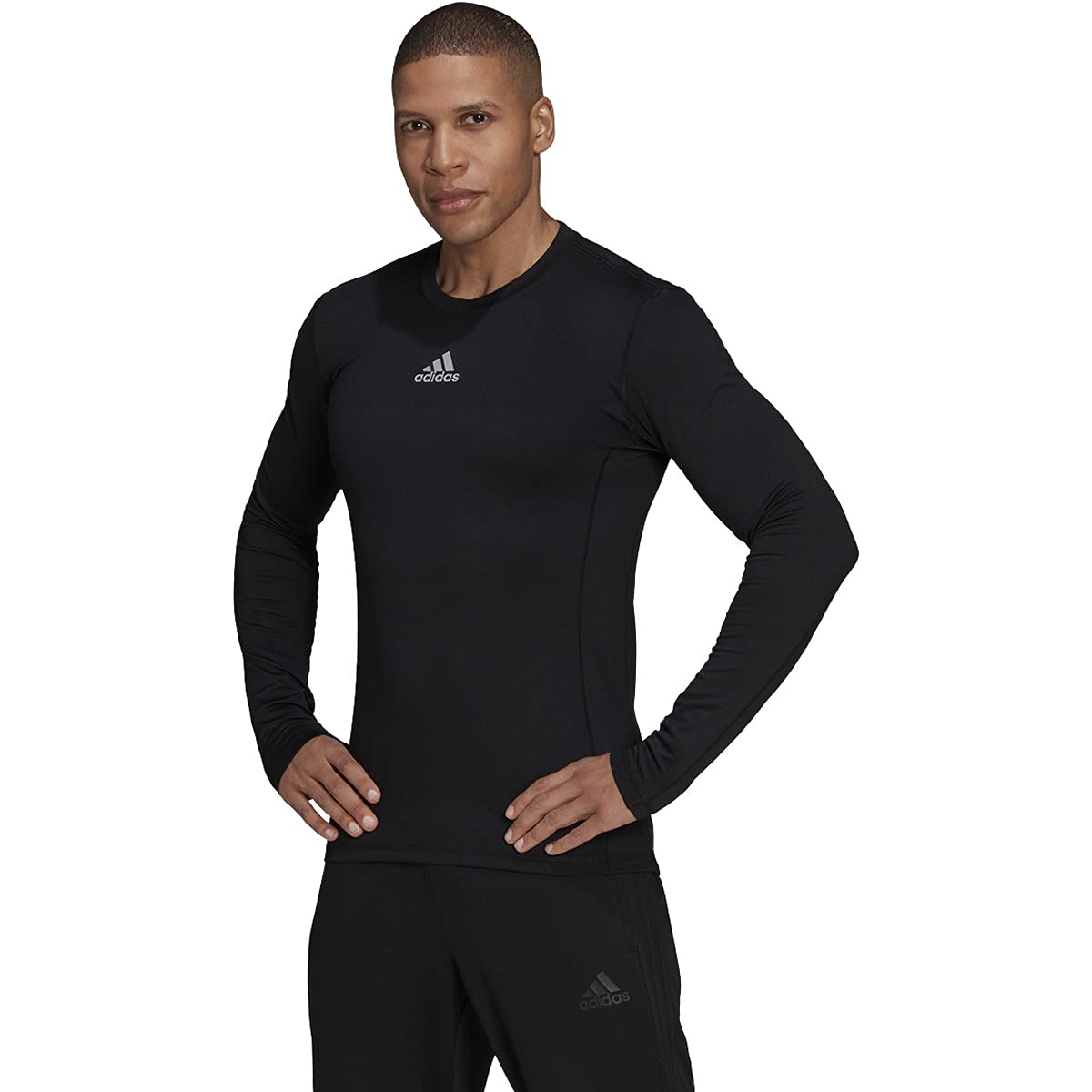 adidas Men's Techfit Long Sleeve Warm Top, Black, X-Large