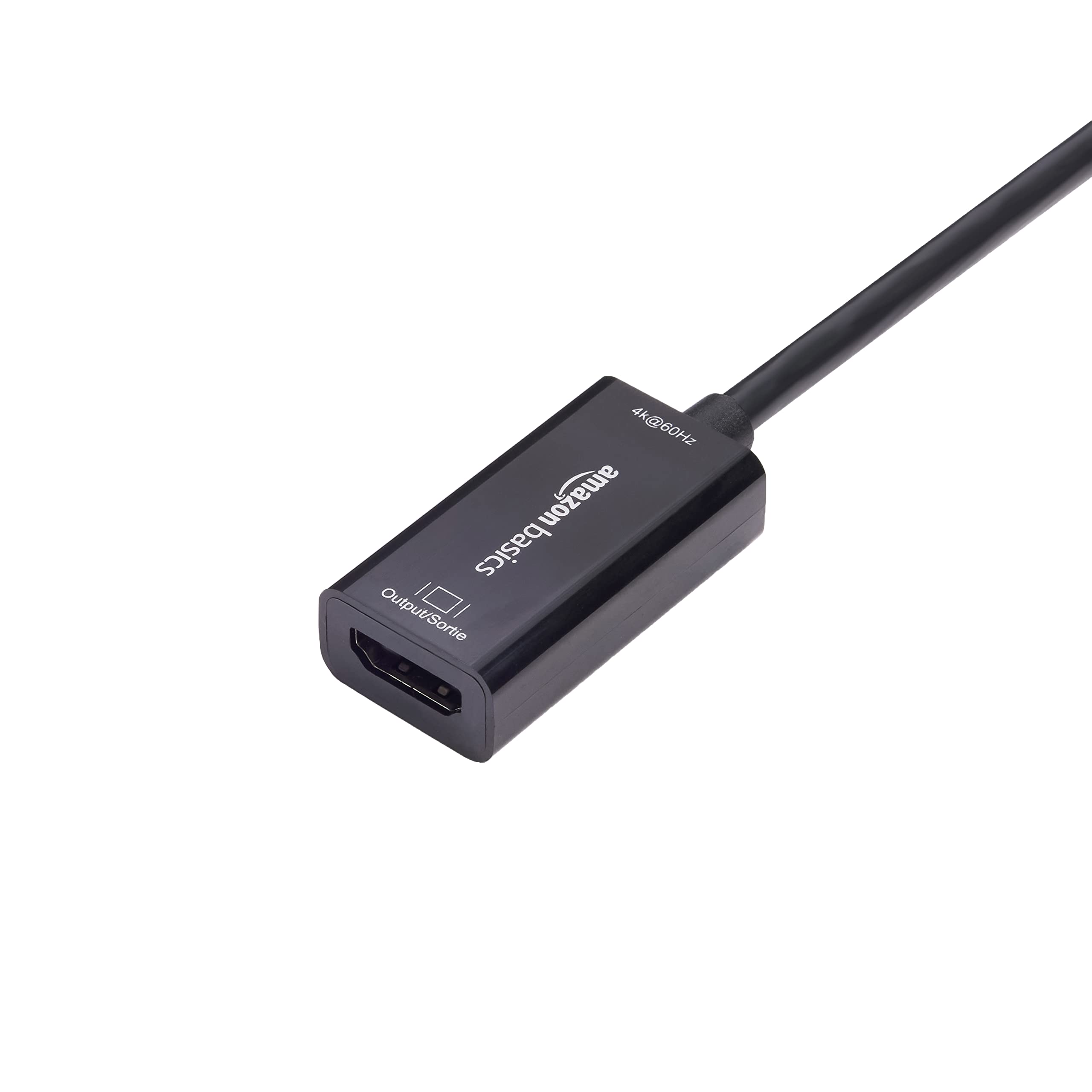 Amazon Basics Mini DisplayPort to HDMI Adapter (4k@60Hz), 1.97 x 0.83 x 0.59 in, Black