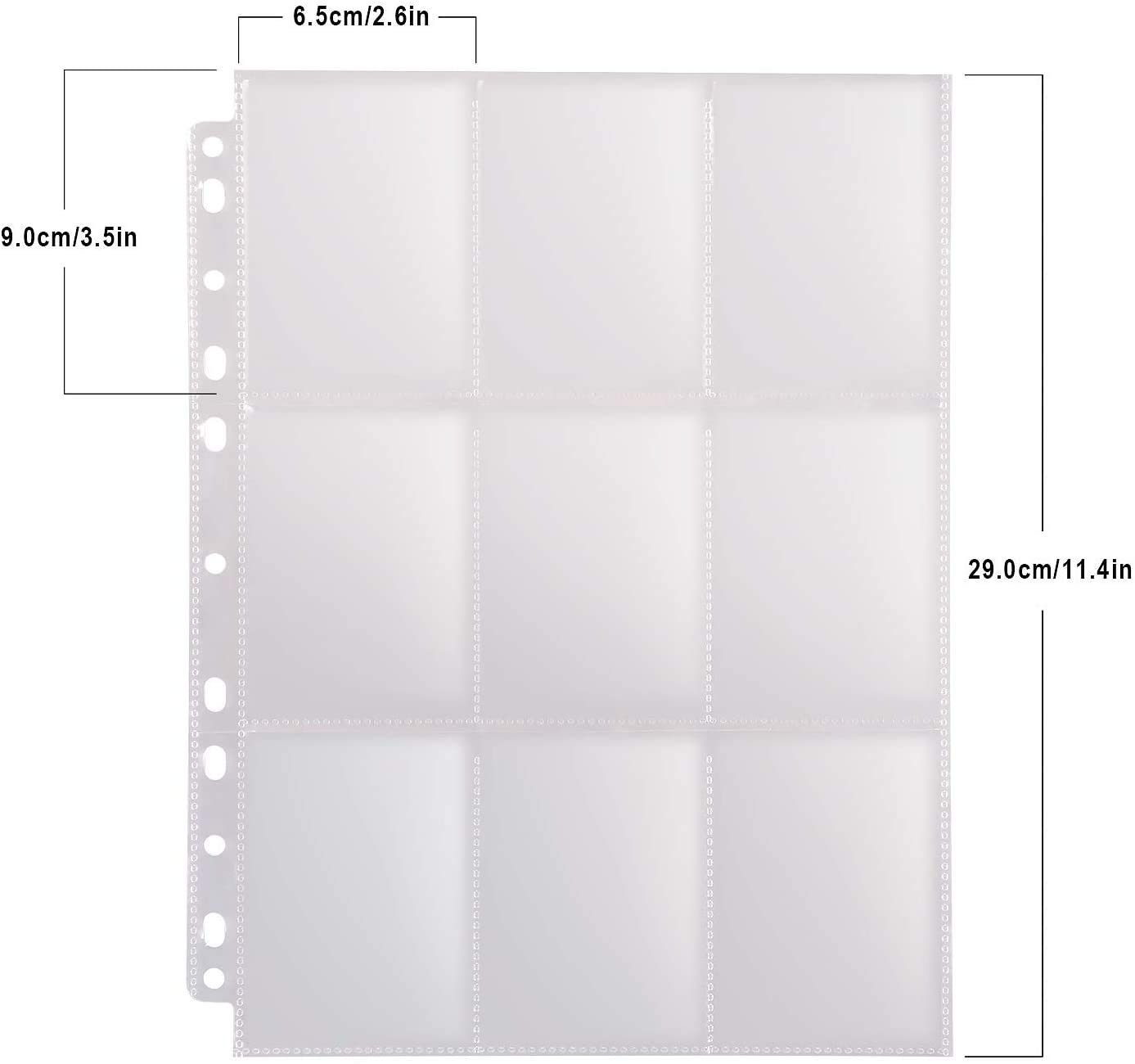 CARDALLTRY Trading Card Sleeves 540 Pockets Transparent Waterproof Game Card Sleeves Card Collection Binder (30 Pages)