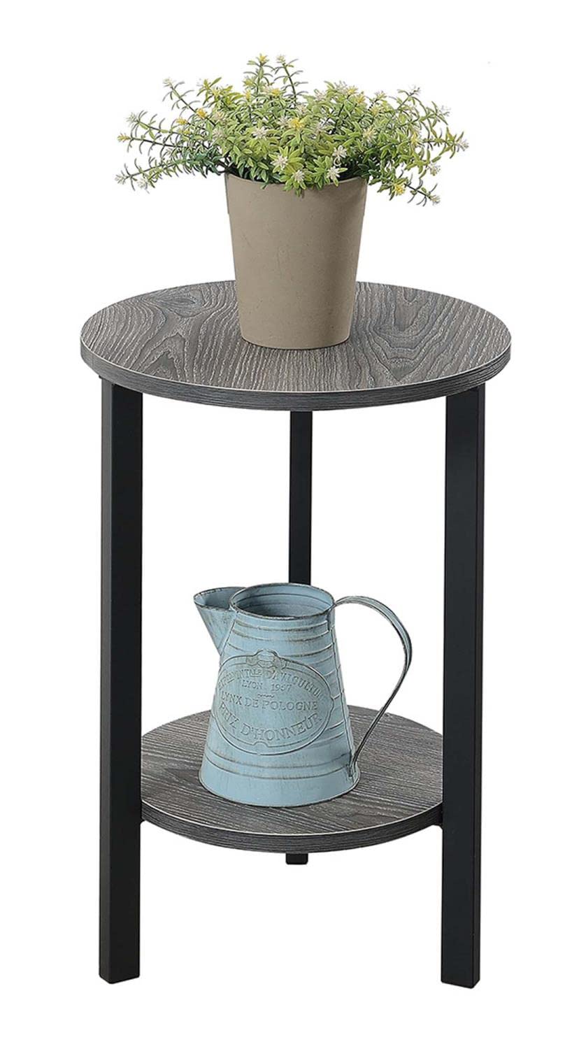 Convenience Concepts Graystone 31 inch 2 Tier Plant Stand, Weathered Gray/Black