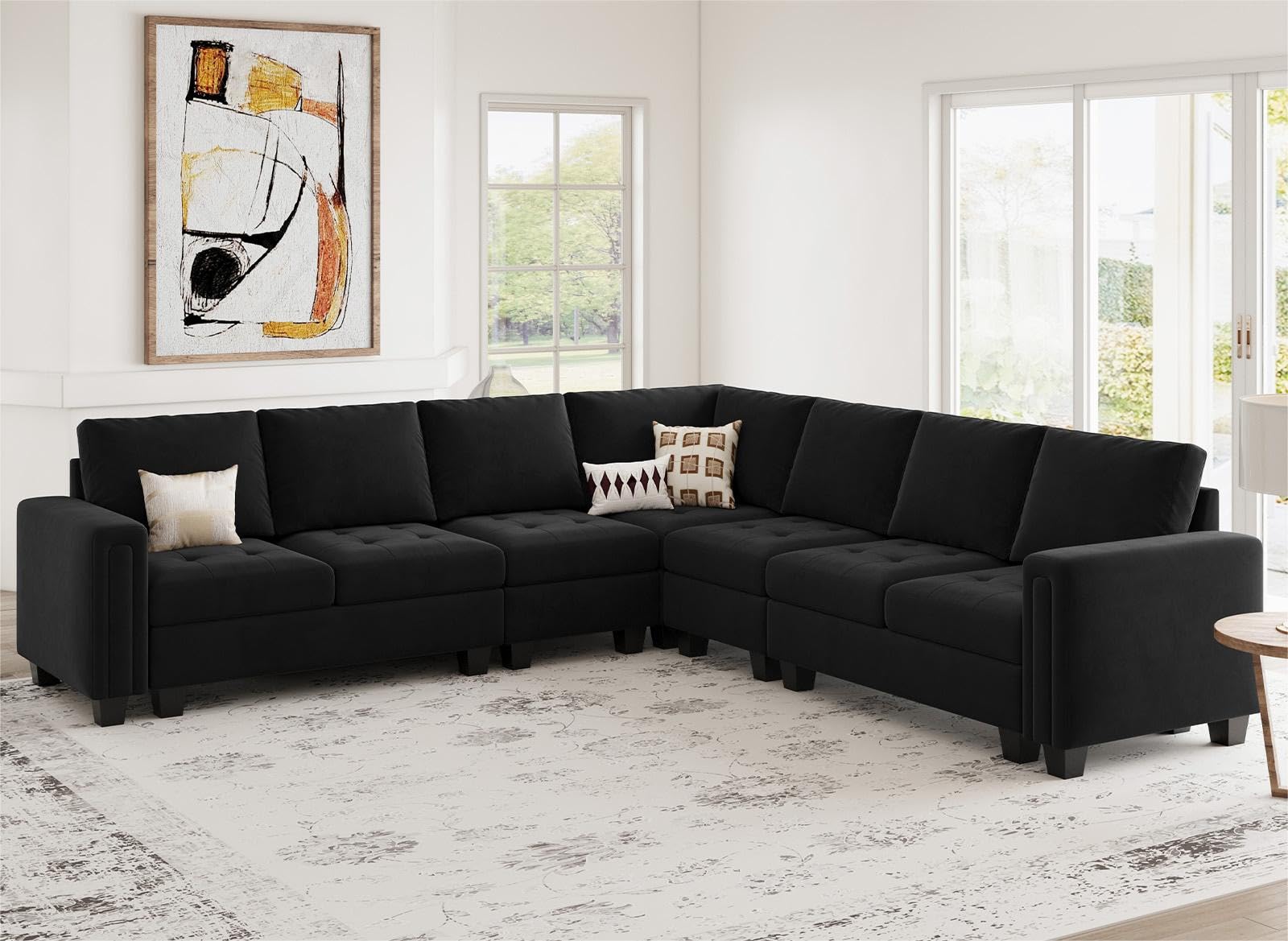 Belffin Single Seat Module for Modular Sectional Sofa Black