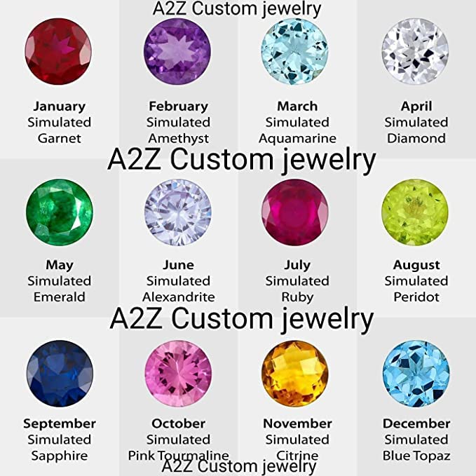 A2Z CUSTOM JEWELRY Personalized Sterling Silver Women's High School Graduation Class Ring with Birthstone, Name/Year/Degree and Flower Rose Shank