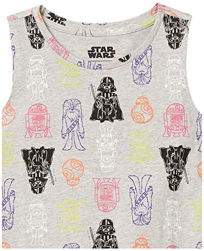 Amazon Essentials Disney | Star Wars | Frozen Girls' Sleeveless Tunic T-Shirts, Pack of 3, Star Wars Troopers, Medium