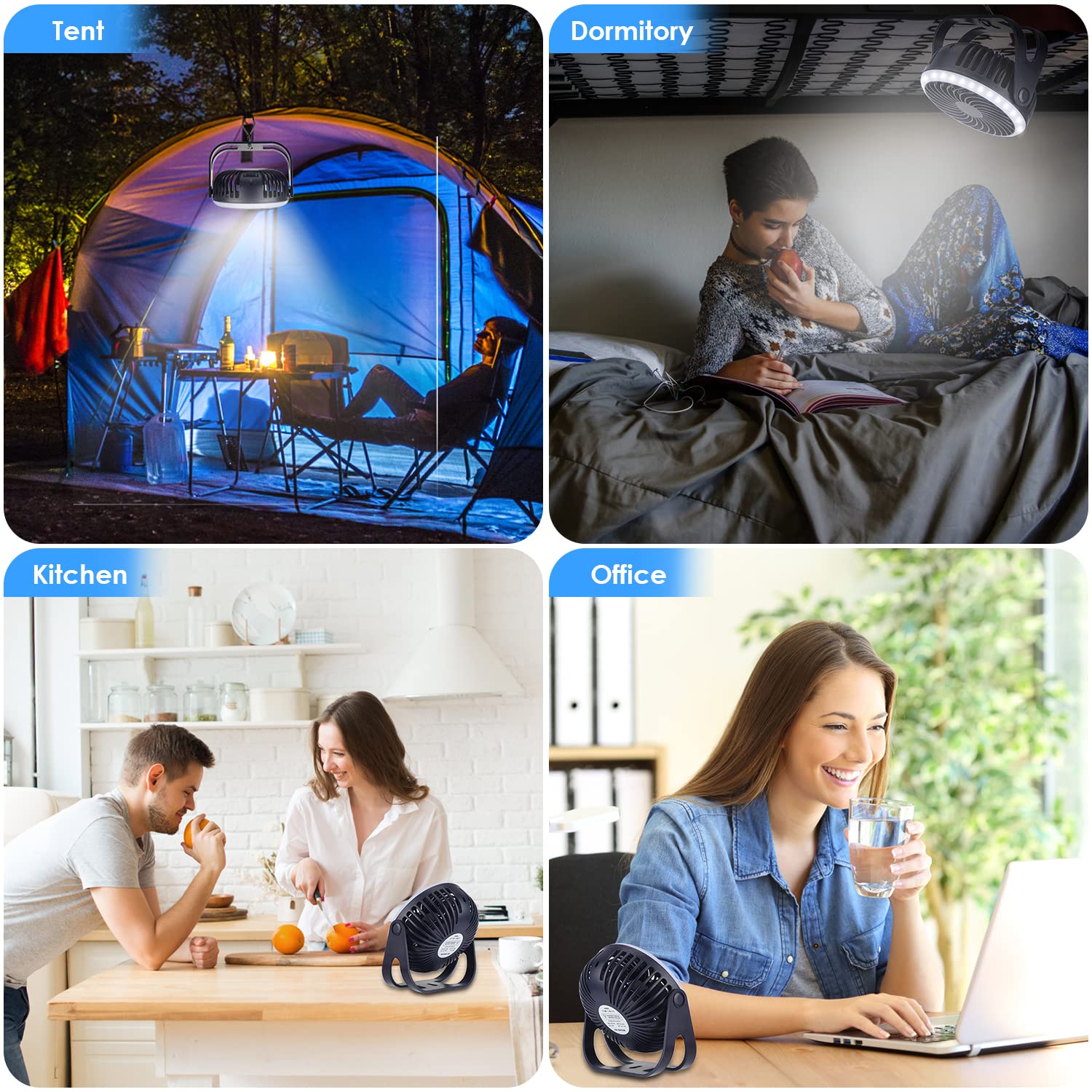 USB Desk Fan,2000mAh Powerful Desktop Table Cooling Fan,Small Personal Fan,USB Rechargeable Mini Fan with 3 speed Strong Airflow for Home Office Desktop Camping,Summer Gift for Friends