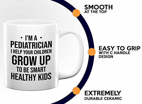 Flairy Land Pediatrician Coffee Mug 11oz White - Grow Up Smart - Physician Tiny Human Doctor Pediatric Nurse Funny Children Kids Pediatric Appreciation