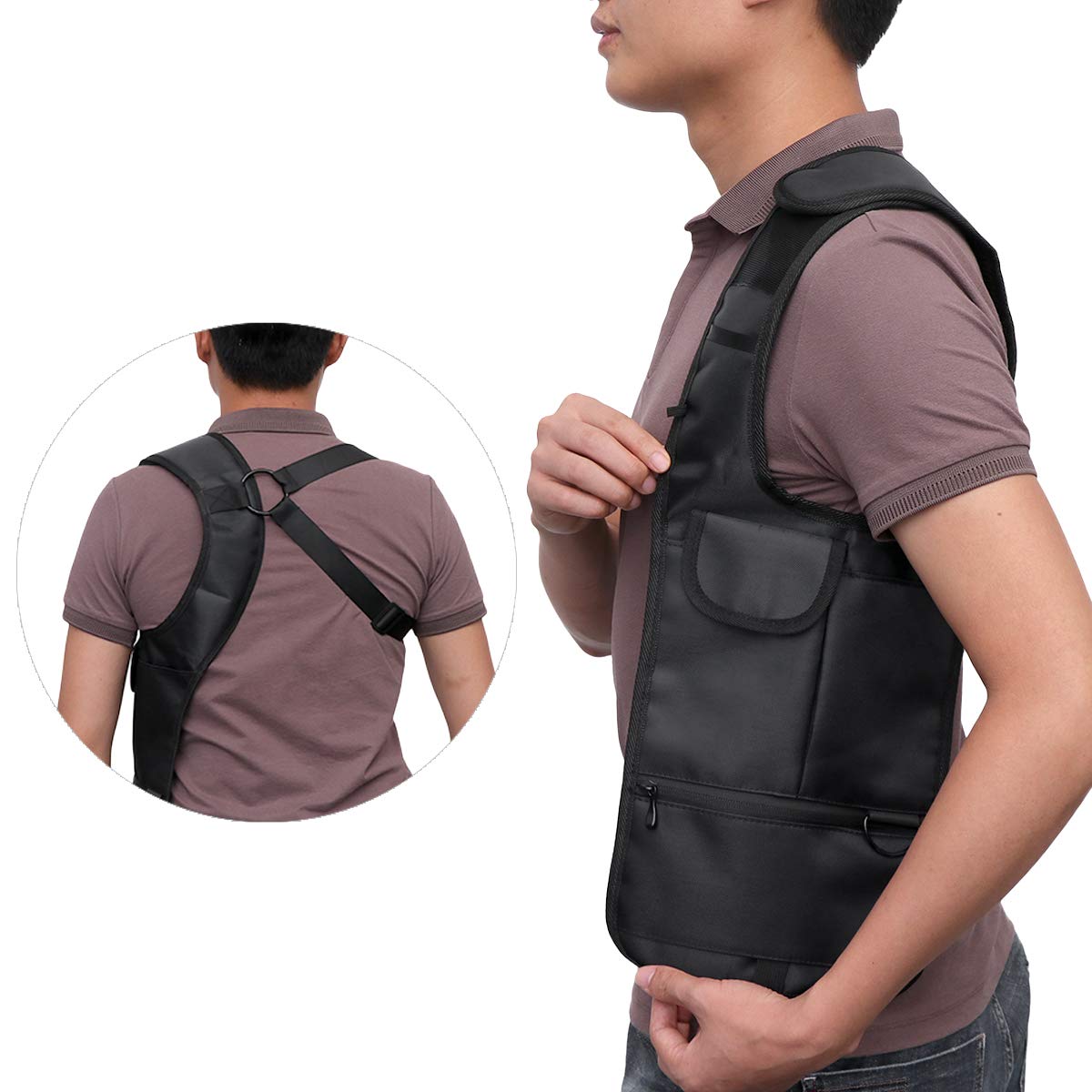 FENICAL Anti- Hidden Underarm Shoulder Wallet Bag Portable Travel Holder Phone Bag for Women Men Unisex (Left Shoulder)