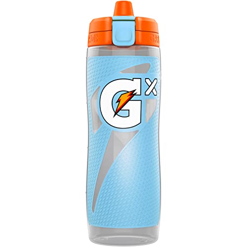 Gatorade Gx Hydration System, Non-Slip Gx Squeeze Bottles Or Gx Sports Drink Concentrate Pods (Pack of 1) & Gx Hydration System, Non-Slip Gx Squeeze Bottles Neon Yellow Plastic, 30 Oz