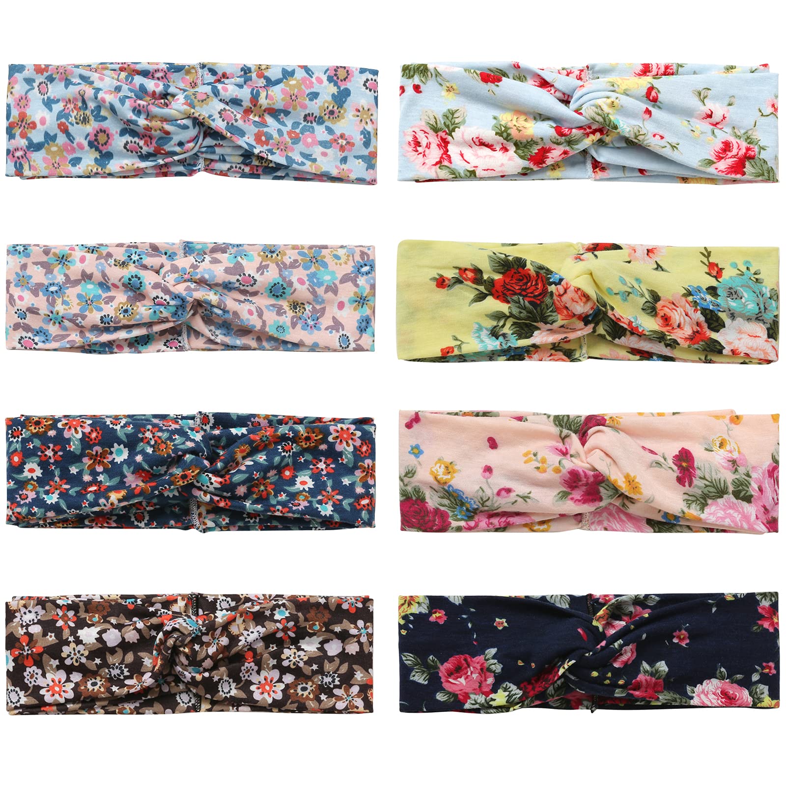ADRIONE Thick Headbands for Women (8 Count)