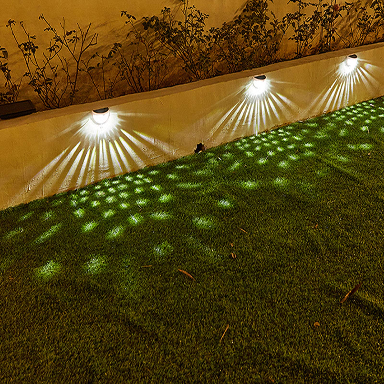 Lxcom Lighting Solar Wall Lights Solar Fence Light Solar Deck Lights Outdoor Solar Fence Post Lights Solar Powered Wall Lights Decorative Deck Light for Home Garden Lawn Backyard, 2 Pack (White)