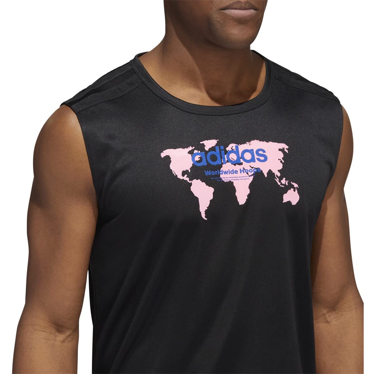 adidas Men's Wide Hoops All World Tank, Utility Grey, Medium