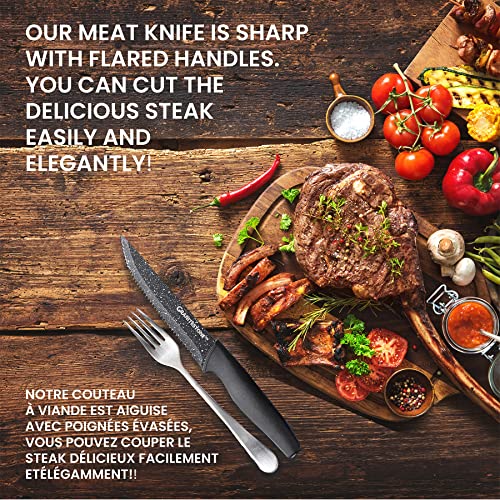 Granitestone Nutriblade 6-Piece Steak Knives with Comfortable Handles, Stainless Steel Serrated Blades โ Dishwasher-safe and Rust-proof Steak Knife For Home and Restaurant Use As Seen On TV