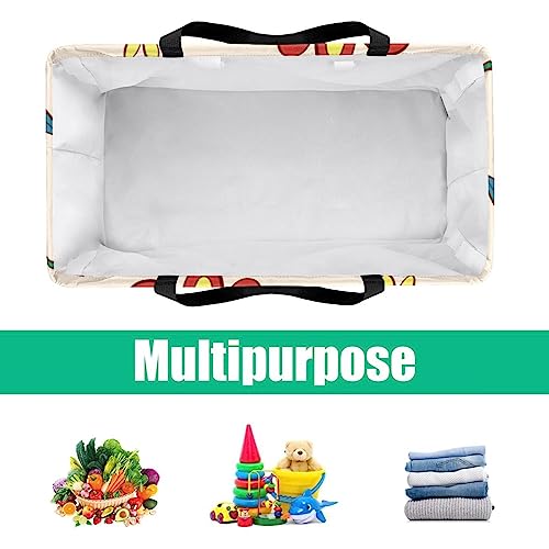 Cartoon Flower PrintingĀ Large Capacity Laundry Organizer Tote Bag - Reusable and Foldable Oxford Cloth Shopping Bags