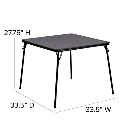 Flash Furniture Madison 5 Piece Black Folding Card Table and Chair Set