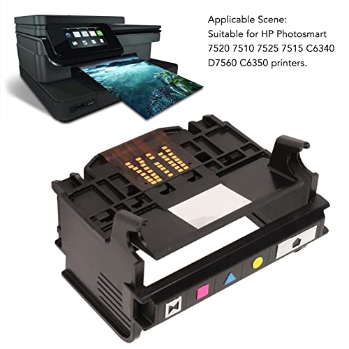 ciciglow Replacement Printhead for HP Photosmart 7520 7510 7525 7515 C6340 D7560 C6350 Printer, ABS Durable Printer Head, Easy to Install