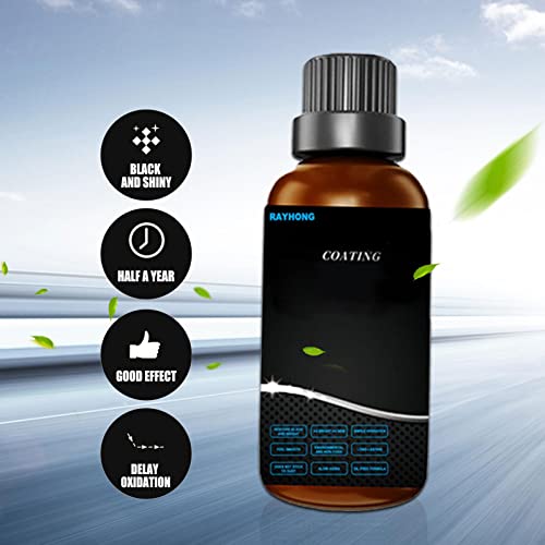 DETTELIN Auto Plastics Parts Refurbishment Agent | 50mL Car Interior Plastics & Leather Restorer, Auto Refurbishment Cleaning Agent Car Cleaner with Sponge