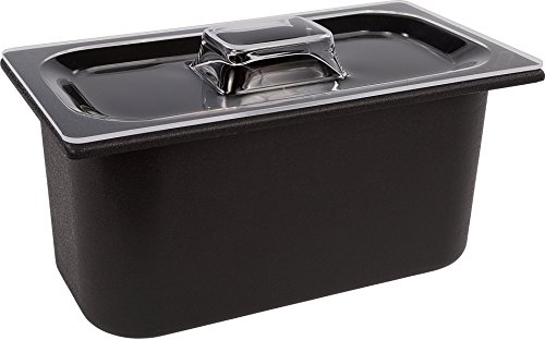 Carlisle FoodService Products CM110303 Coldmaster ABS Third-Size Divided Food Pan, 3.40 qt. Capacity, 12.68" x 6.89" x 6.01", Black