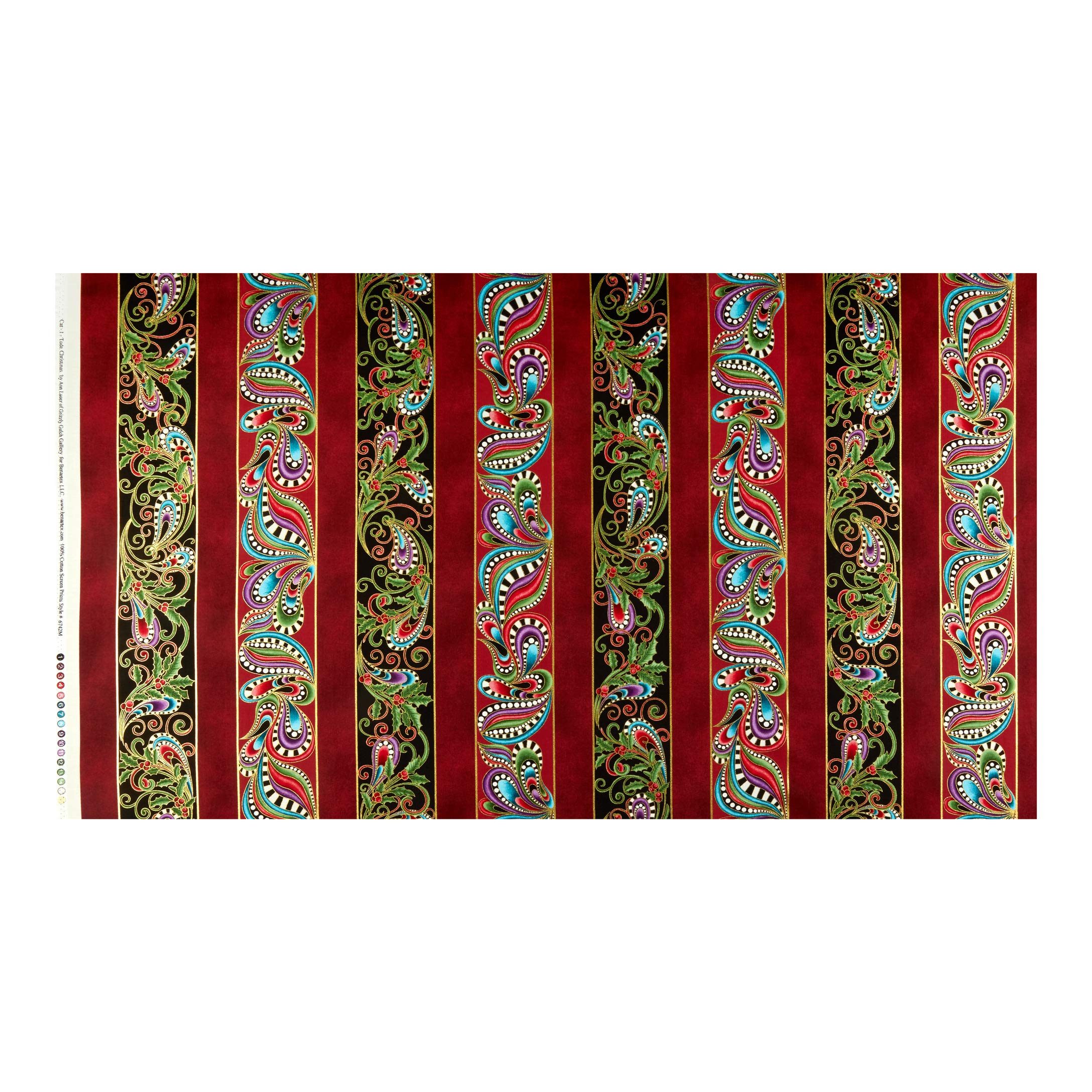 Benartex Cat-I-tude Christmas Cat-I-tude Stripe Multi Quilt Fabric