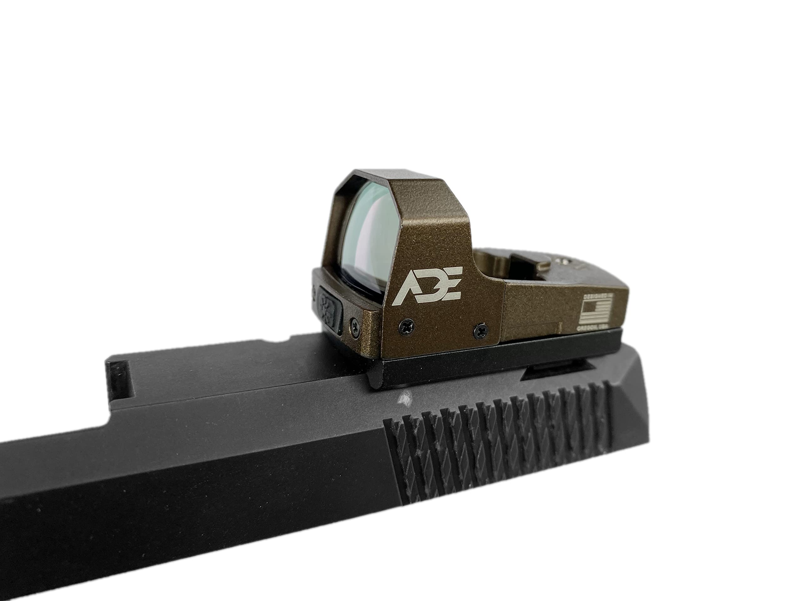 Ade Advanced Optics Python RD3-006A Green Dot Sight with Removeable Picatinny Plate for Handgun - FDE/TAN Body Color
