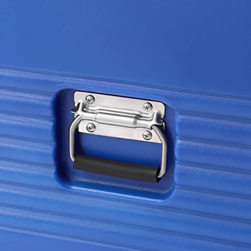 GDAE10 End-Loading Insulated Food Pan Carrier,82Qt/90L Hot Box for Catering, PE Food Box Carrier One-Piece Buckle, Front Loading Food Warmer w/Handles&Wheels, for Restaurant, Canteen, Blue